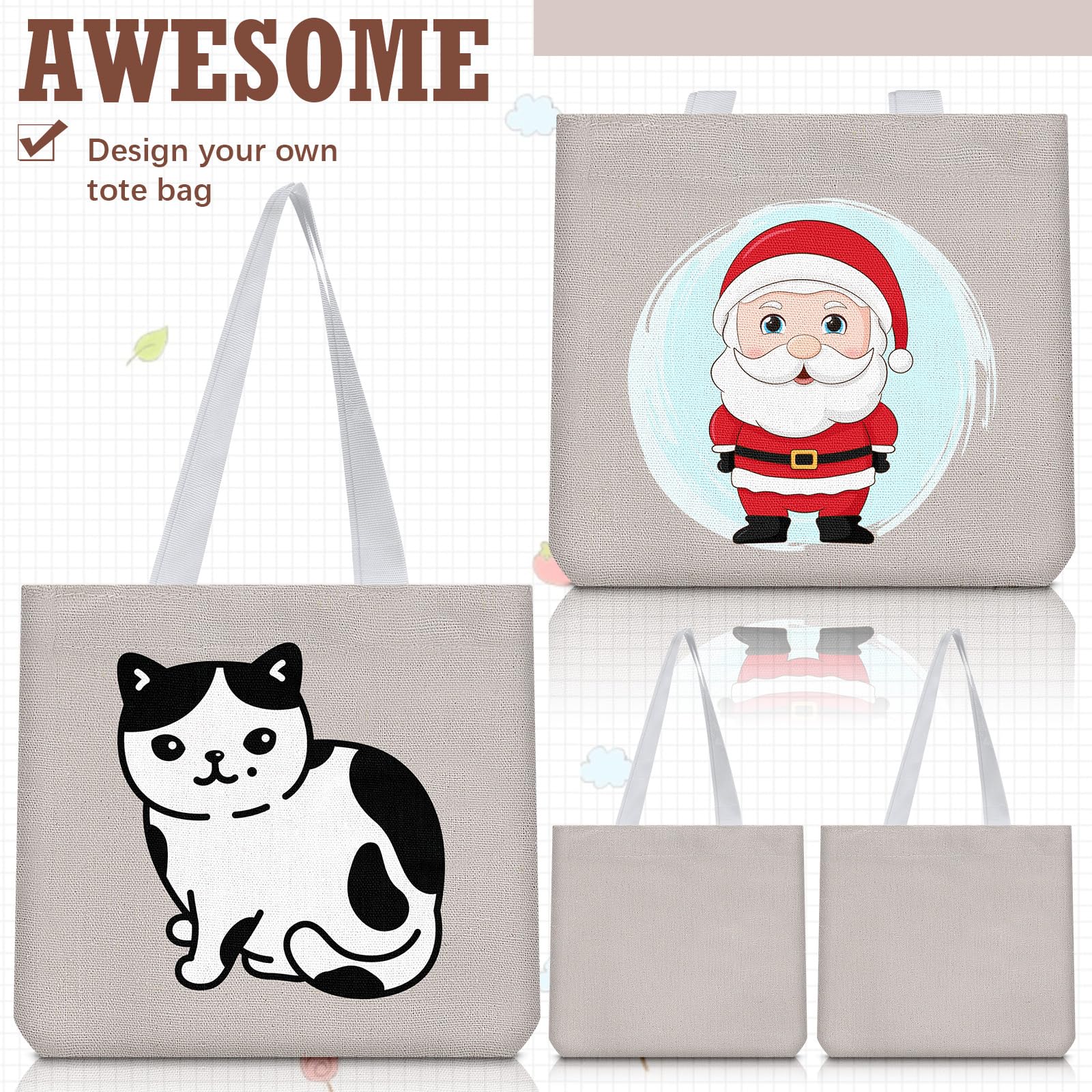 Sadnyy Mini Tote Bag Bulk Easter Gift Bags Blank Small Canvas Tote Bag Goody Gift Sacks for DIY Crafts Kids Party Favors 8" x 8"(24 Pcs)