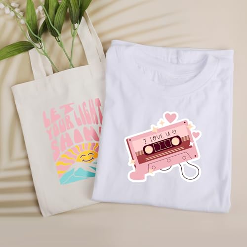 Gatichetta Heat Transfer Vinyl Roll, Baby Pink Iron on HTV 12" x 6FT, Pastel Smooth PU HTV for T-Shirts, Fabris, DIY Designs, Compatiable with Heat Press Machines, Light Pink