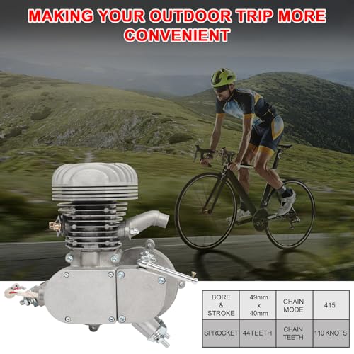 Ktaxon 100cc Bicycle Engine Kit, 2 Stroke Bike Engine Kit, Gas Bike Conversion Kit with Super Fuel-efficient, Powerful Engine for 26-28" Bikes (Silver)