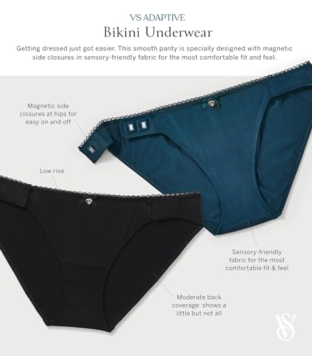 Victoria's Secret Women's Adaptive Bikini Underwear, Magnetic Closure, Panties for Women, Purest Pink, XL
