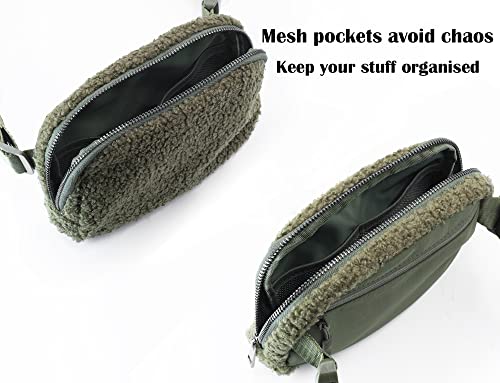 Sherpa Belt Bags Fleece Fanny Packs Fuzzy Crossbody Bag Adjustable Strap