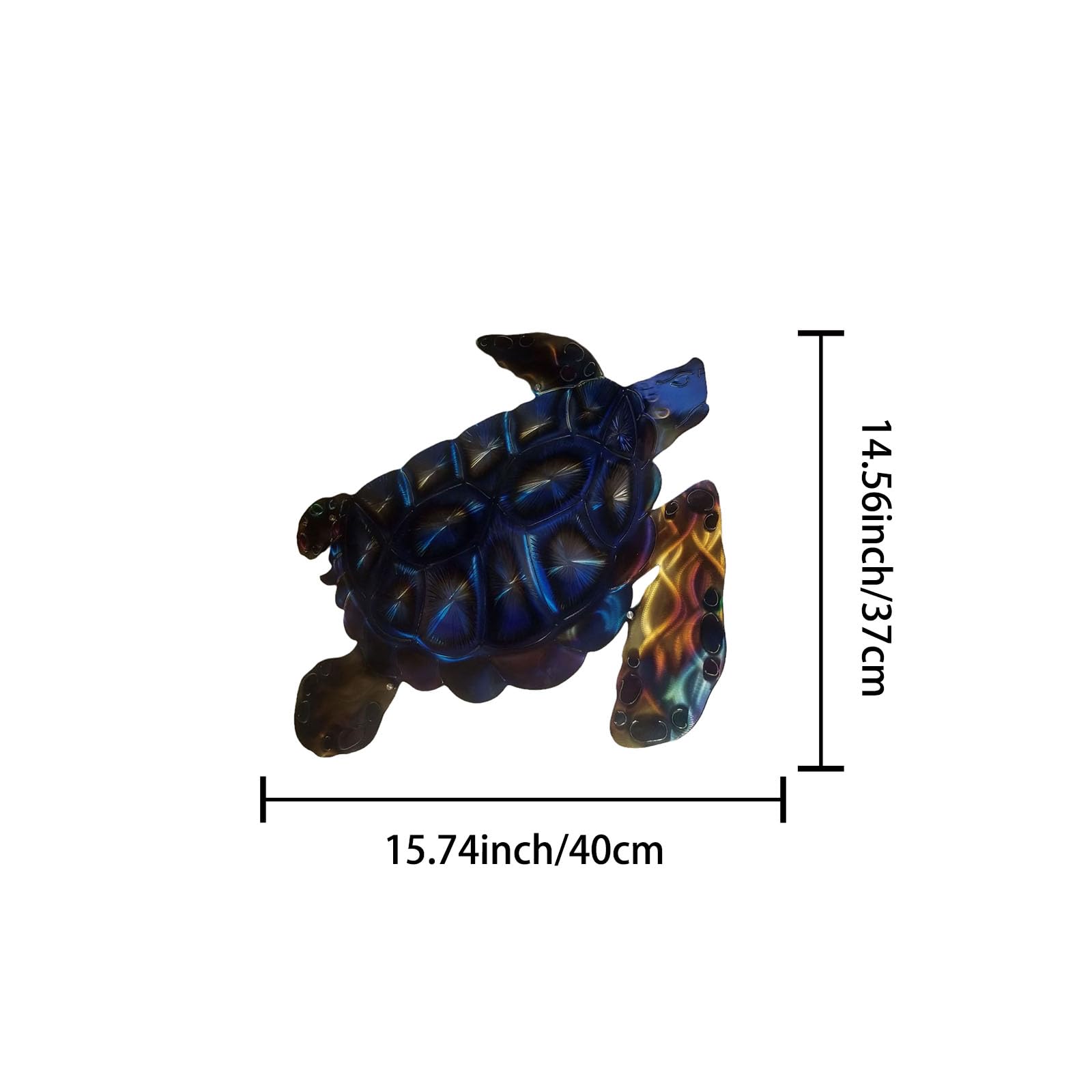 Metal Sea Turtle Wall Decor, Metal Wall Art, Metal Sea Turtle Wall Decor, Sea Life Decor Bathroom Pool Nautical Decor (Blue,15.74inch)