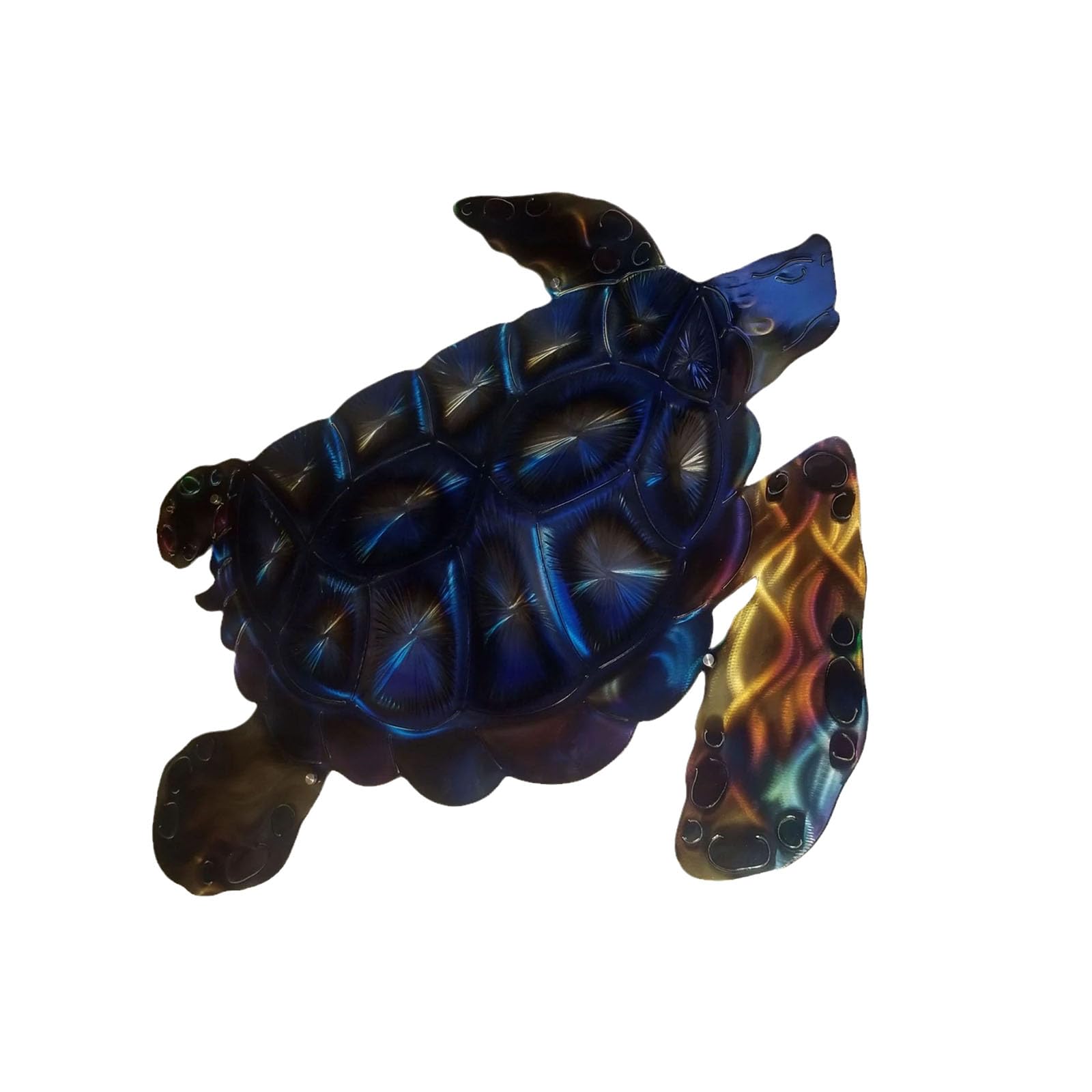 Metal Sea Turtle Wall Decor, Metal Wall Art, Metal Sea Turtle Wall Decor, Sea Life Decor Bathroom Pool Nautical Decor (Blue,15.74inch)