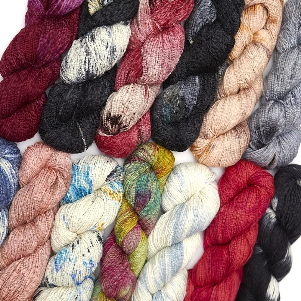 100% Baby Alpaca Yarn Wool 100g Hank DK Weight Hand Dyed Made in Peru - Heavenly Soft and Perfect for Knitting and Crocheting (Blushing Twilight, DK Hand Dyed - 100g Hank)