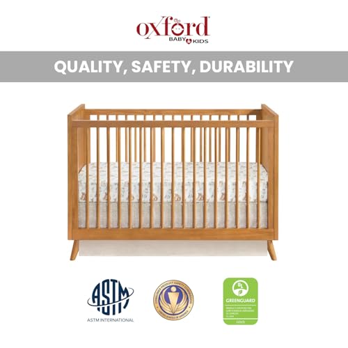Oxford Baby Dawson Modern 3-in-1 Convertible Island Baby Crib, Honey Brown, Green Guard Gold Certified