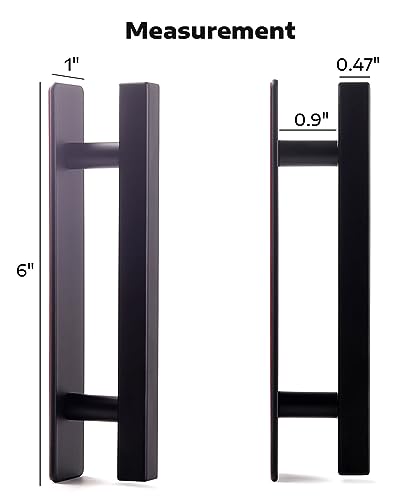 RVPEKUPE Adhesive Cabinet Handles Adhesive Door Handle Self Stick Drawer Pulls Stick on Handles for Cabinets Sliding Shower Door Handle, Peel and Stick Cabinet Pull - 6", 2 Pack, Black