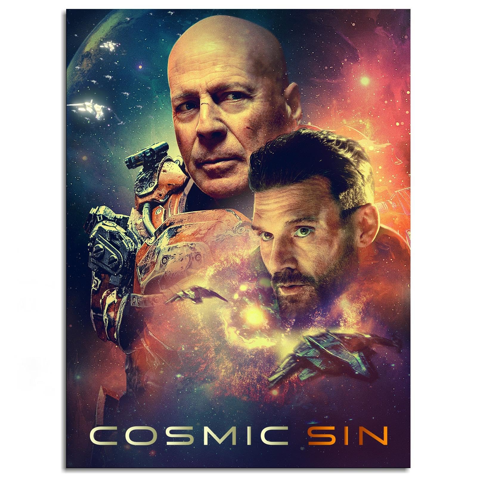 Cosmic Sin Movie Poster Canvas Prints Action Movies Science Fiction Movies Poster Wall Art For Home Office Cinema Decorations Unframed 10"x8"