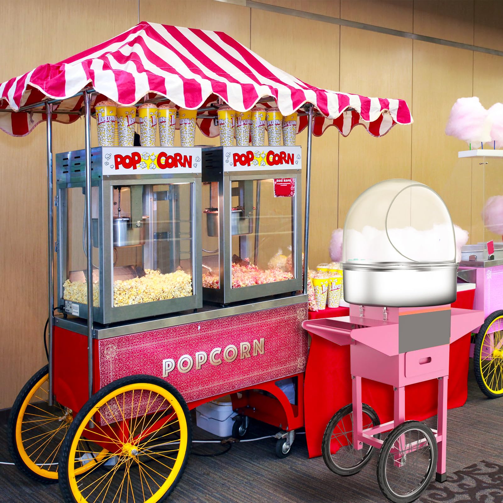 Zhehao 2 Pcs 21 Inch Cotton Candy Machine Cover Dome Bubble Cover Cotton Candy Machine Machine Accessories for Commercial Candy Floss Maker, Clear
