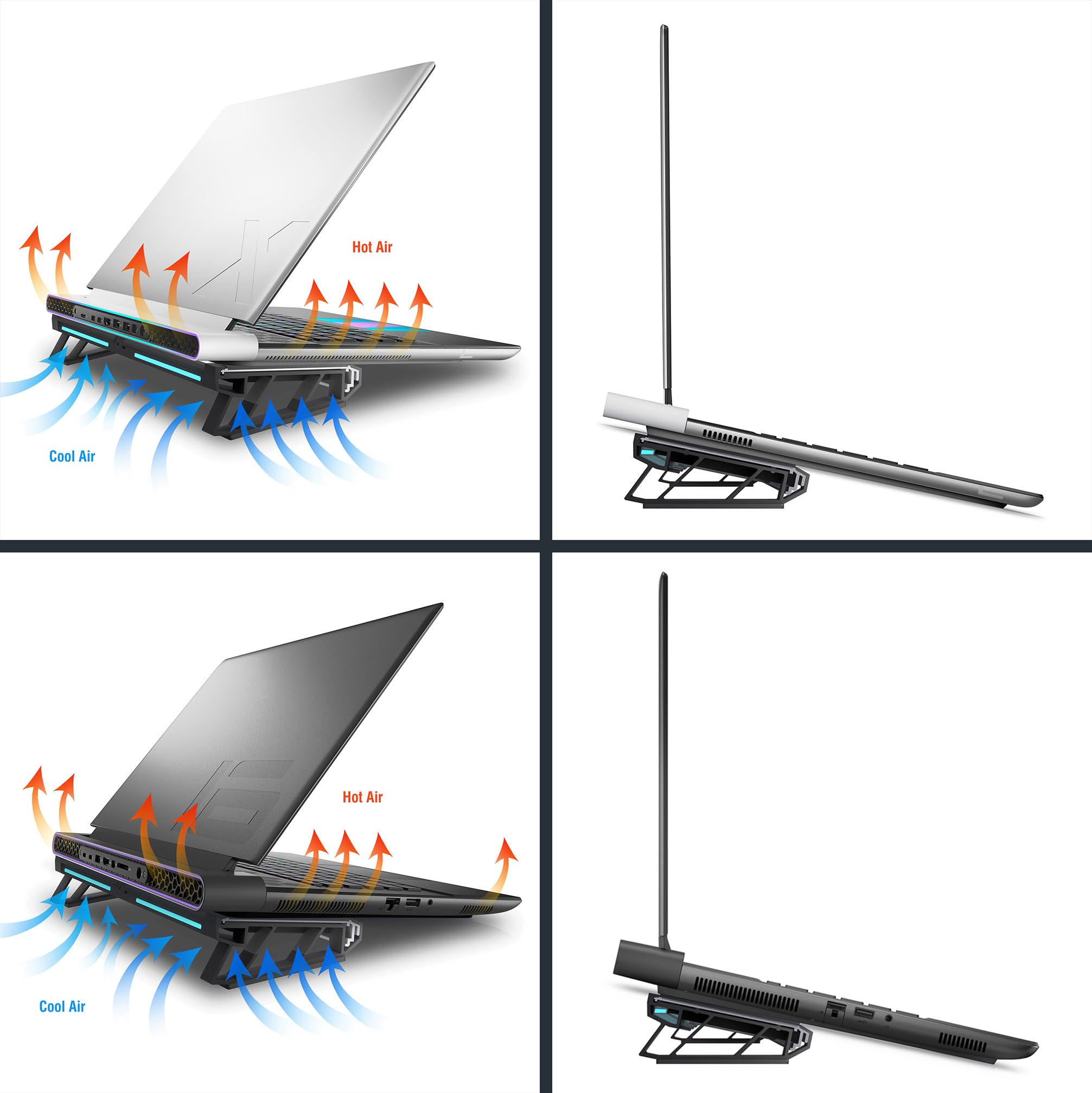 Smart Laptop Cooling Pad 16"-18" Cooler Pad, Compatible with Alienware X16R1, X16R2, M16R1, M16R2, M18R1, M18R2, XPS15, XPS17 (LTC-AWM1)