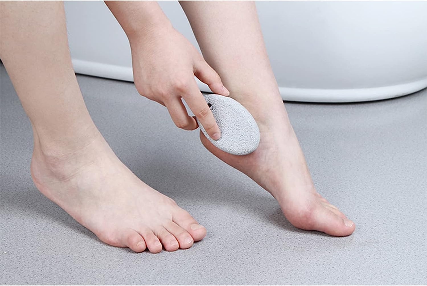 Natural Pumice Stone for Feet - 2 Pack of Foot Pumice Stones for Callus Remover, Exfoliating and Cleaning - Pedicure Tool with Handle and Rope for Hanging in Shower
