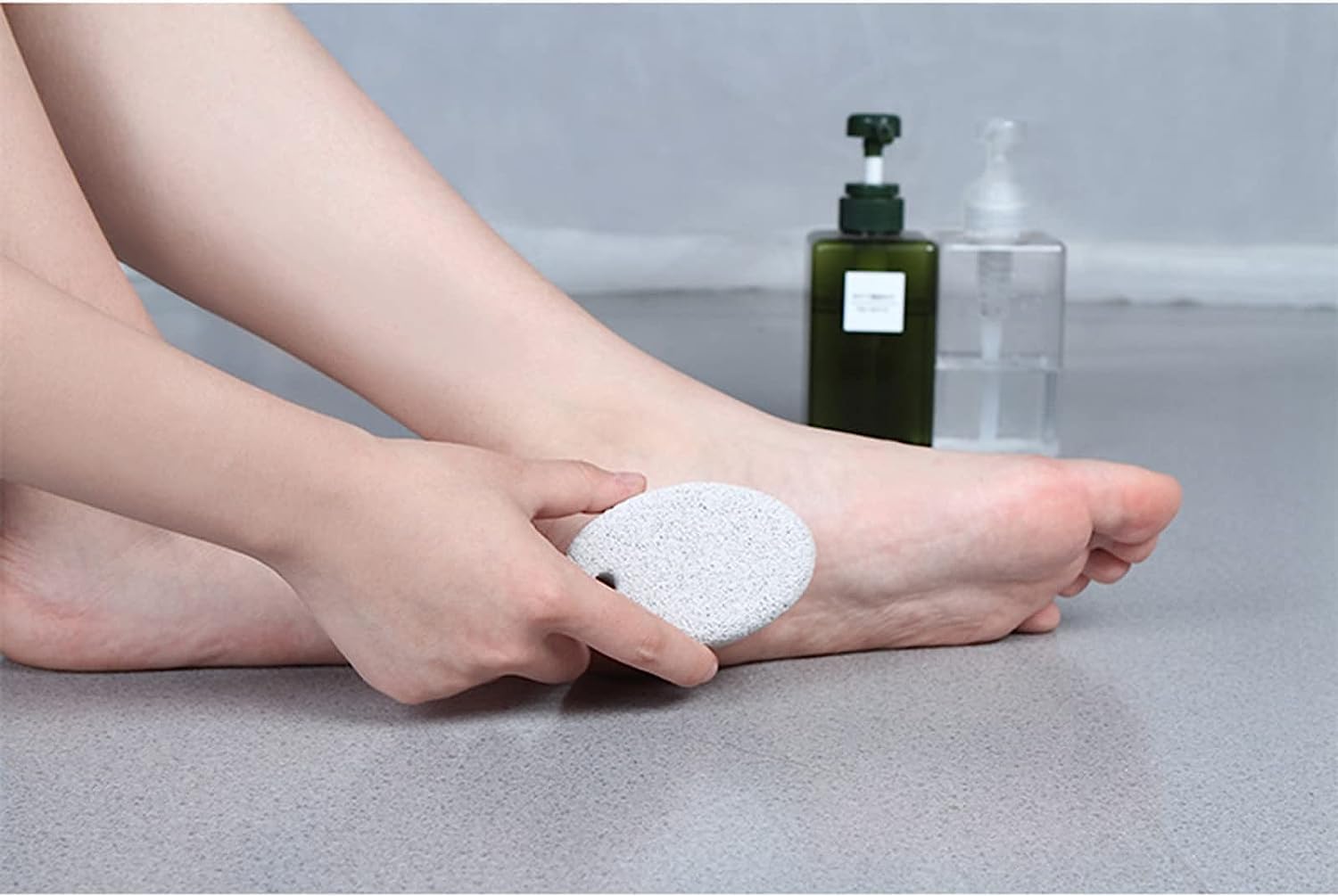 Natural Pumice Stone for Feet - 2 Pack of Foot Pumice Stones for Callus Remover, Exfoliating and Cleaning - Pedicure Tool with Handle and Rope for Hanging in Shower