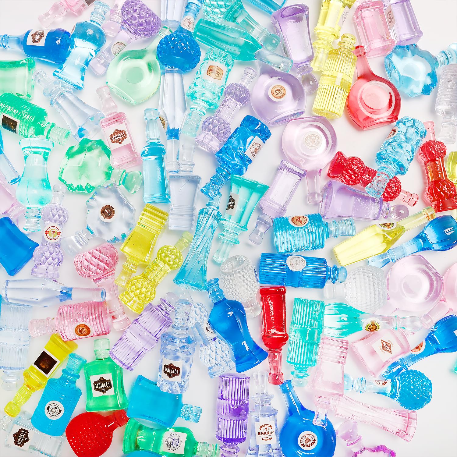 100PCS Dollhouse Miniature Decor Drink Bottle Miniature Bottles Wine Bottles Miniature Liquor Bottle Mini House Decoration