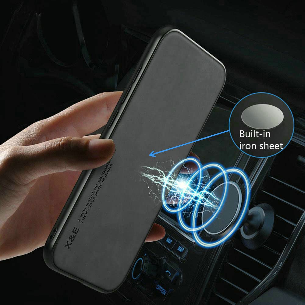 Kepuch Silklike Case for Oppo Reno 10/Reno 10 Pro - Black Hybrid Case with Built-in Metal Plate, Supports Magnetic Car Holder, Precise Cutouts, Avoids Fingerprints and Dust