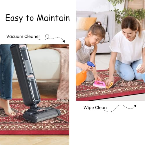 eqivei Kitchen Rugs Sets of 2, Non-Skid Rubber Kitchen Mats for Floor, Boho Kitchen Runner Rugs and Mats Washable, Farmhouse Cushioned Standing Mat for Kitchen, Front of Sink, Laundry(Red)