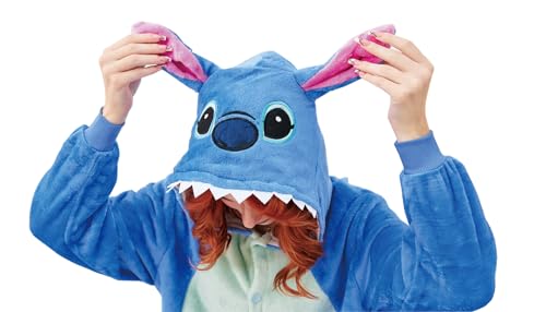 AwesomeFit Adult Animal Onesie Pig Cosplay Costume Halloween Pajamas (US, Alpha, X-Large, Regular, Regular, Blue)