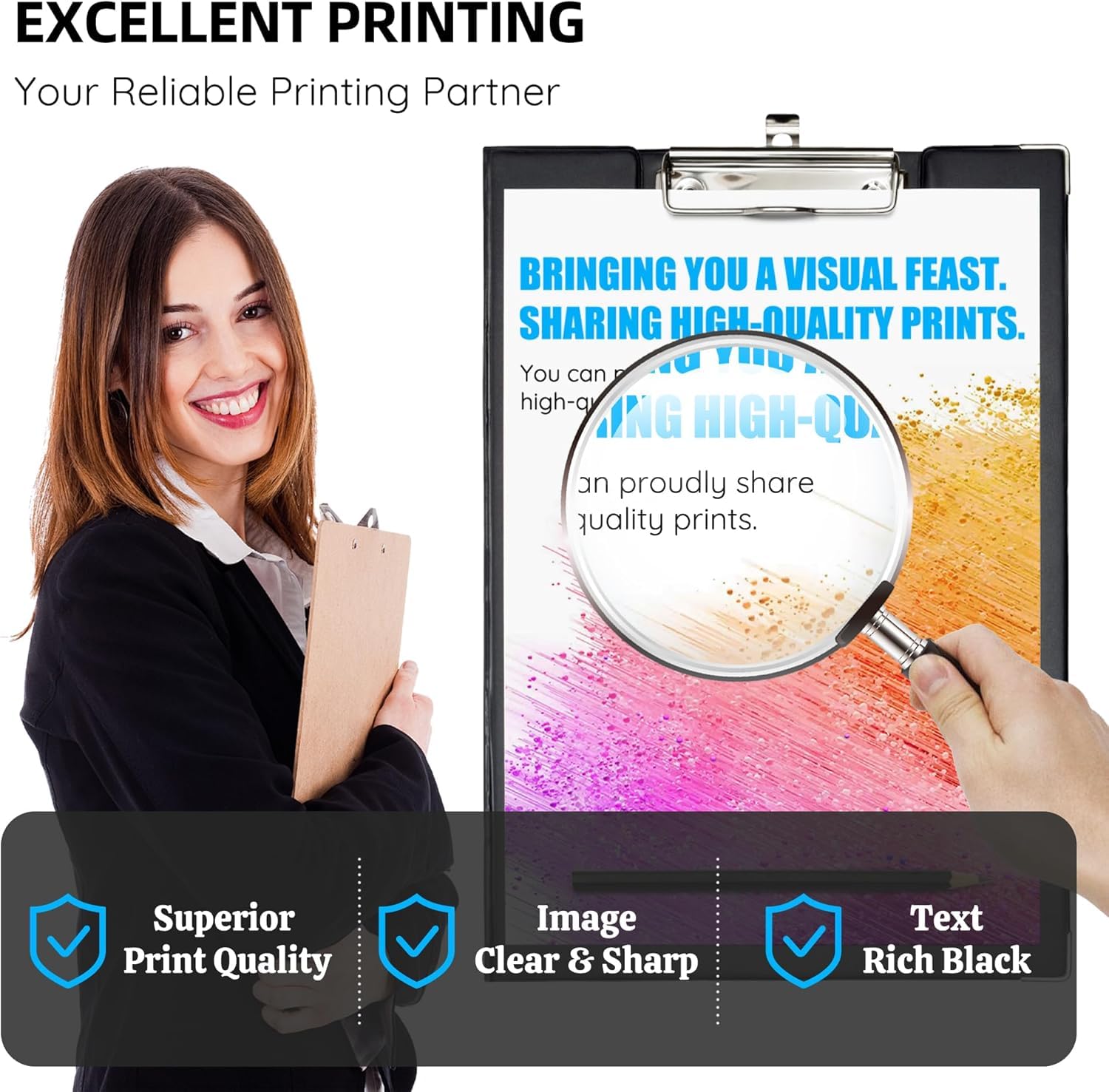 206A Toner Cartridges 4 Pack (with chip) : Replacement for HP 206A Toner Cartridges Set , Compatible with HP Color LaserJet Pro MFP M255, M282, M283 Series Printer Toner Cartridge (High-Yield, HP206A)