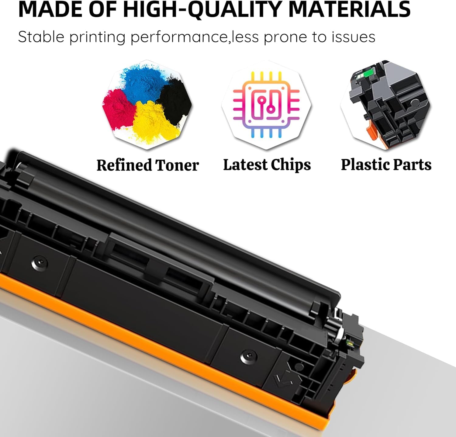 206A Toner Cartridges 4 Pack (with chip) : Replacement for HP 206A Toner Cartridges Set , Compatible with HP Color LaserJet Pro MFP M255, M282, M283 Series Printer Toner Cartridge (High-Yield, HP206A)