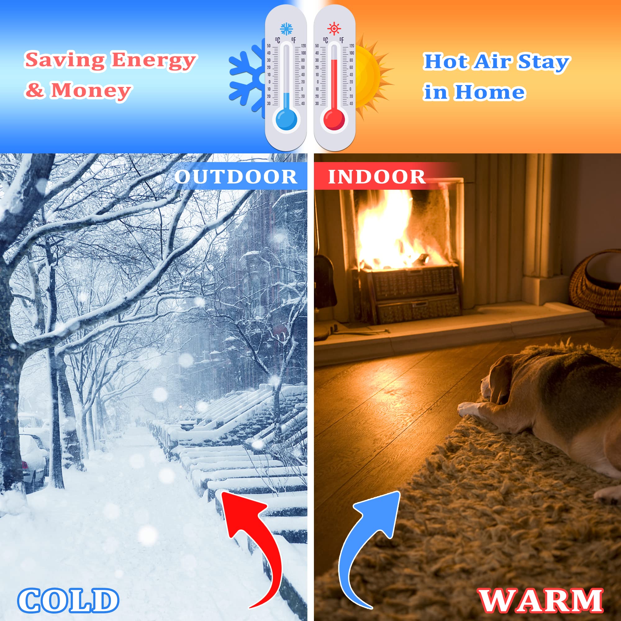 My OLi Under Door Draft Stopper Decorative Wind Stopper 36 inch for Door & Window Noise Blocker Gap Stoppers Window Sealer - Christmas Reindeer