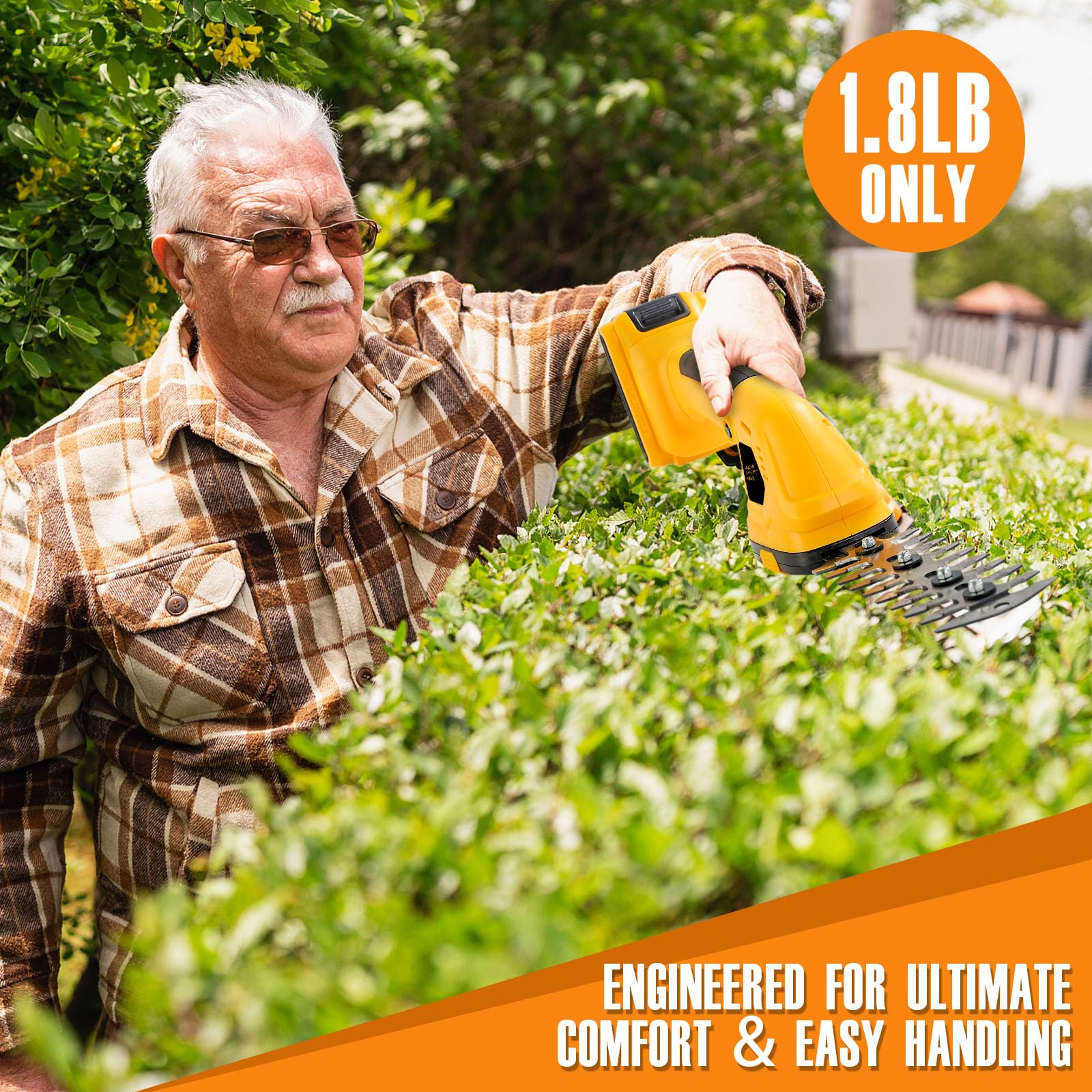 ohyes Cordless Hedge Trimmer Compatible with DeWALT 20v Max Battery 2 in 1 Grass Trimmer for Yard & Lawn(Battery not Included)