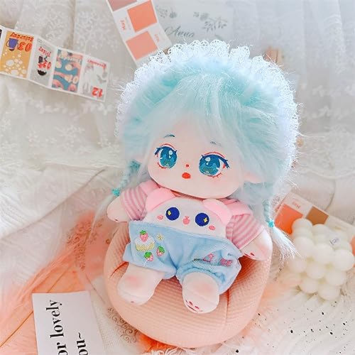 niannyyhouse 20cm Plush Doll Clothes T-Shirt Overalls Loose Strap Pants 8in Soft Stuffed Plush Toy Dress Up (A-1)