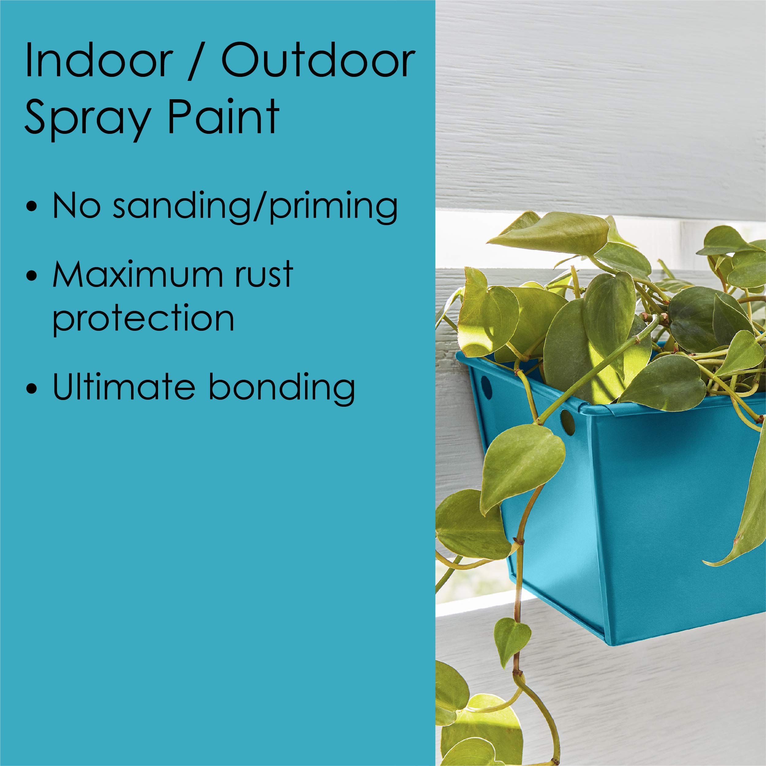 Krylon K02741007 Fusion All-In-One Spray Paint for Indoor/Outdoor Use, Satin Lagoon Blue, 12 Ounce (Pack of 3)