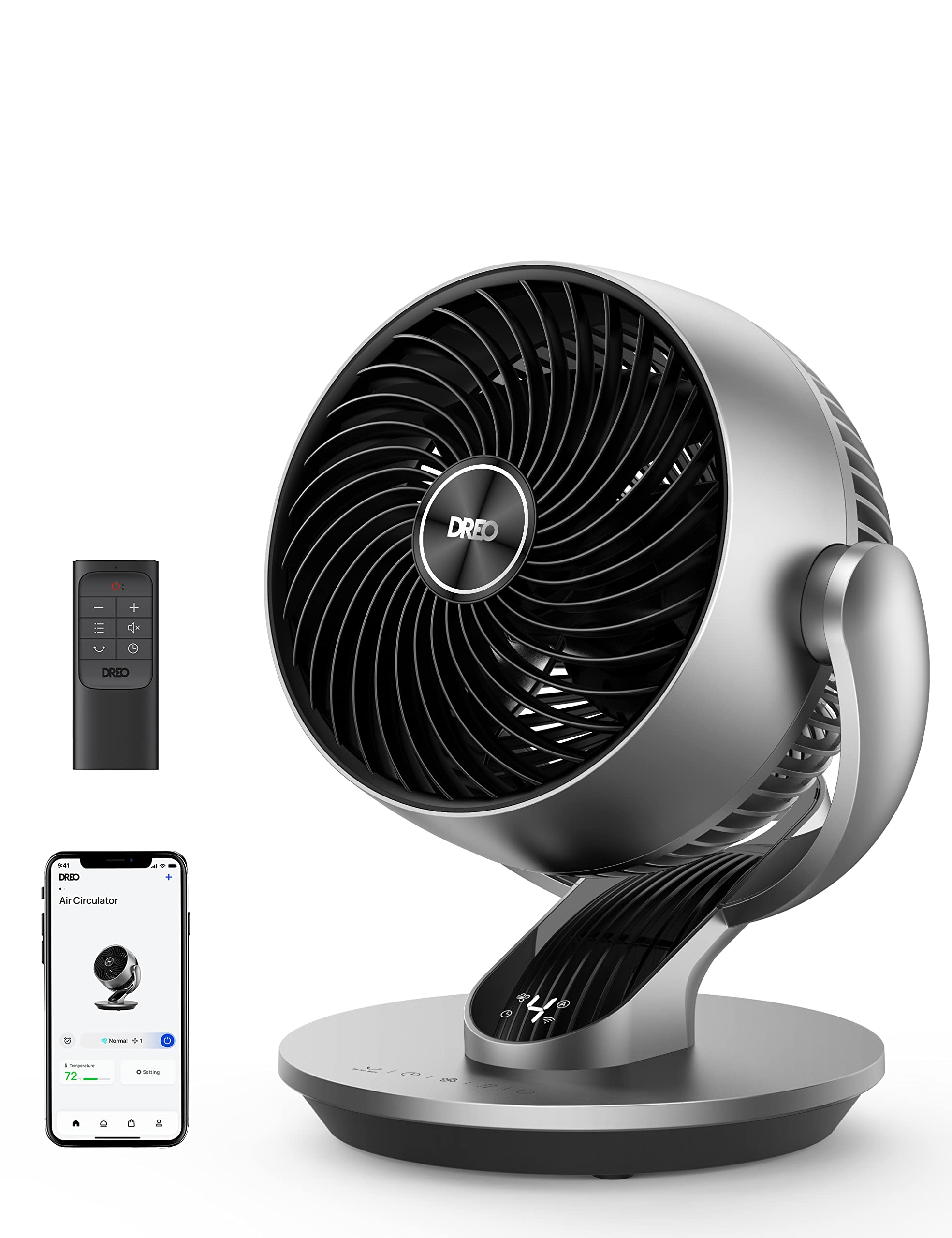 Dreo Smart Desk Fan for Bedroom, Powerful 70 ft Whole Room Air Circulator Fan & Tower Fan with Remote, Smart Oscillating Quiet Fans for Bedroom