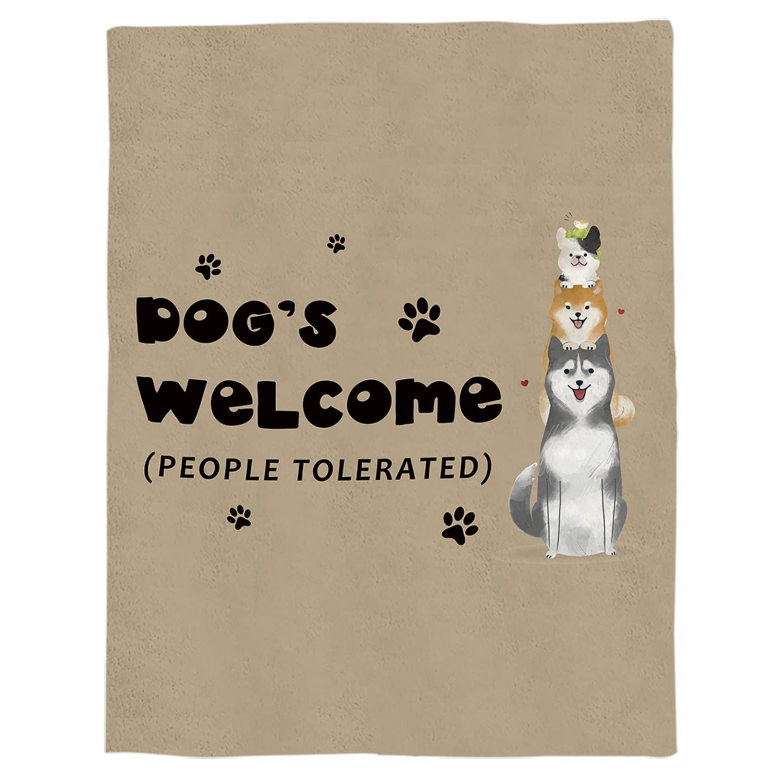 Fleece Throw Blanket Soft for Couch 40x50 Inch, Cartoon Dogs Pets Paws Lightweight Fuzzy Bed Blanket Warm Plush Cozy Throws All Season for Sofa Office Living Room Home Decor
