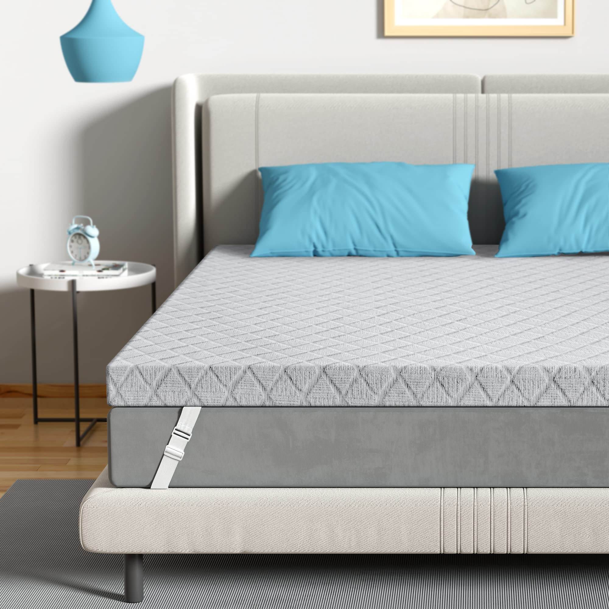 Sleepmax Firm Mattress Topper RV Queen 3 Inch - Firm to Extra Firm Memory Foam Bed Topper - Short Queen 75inx 60in - High Density Foam Mattress Pad with Skin-Friendly Cover