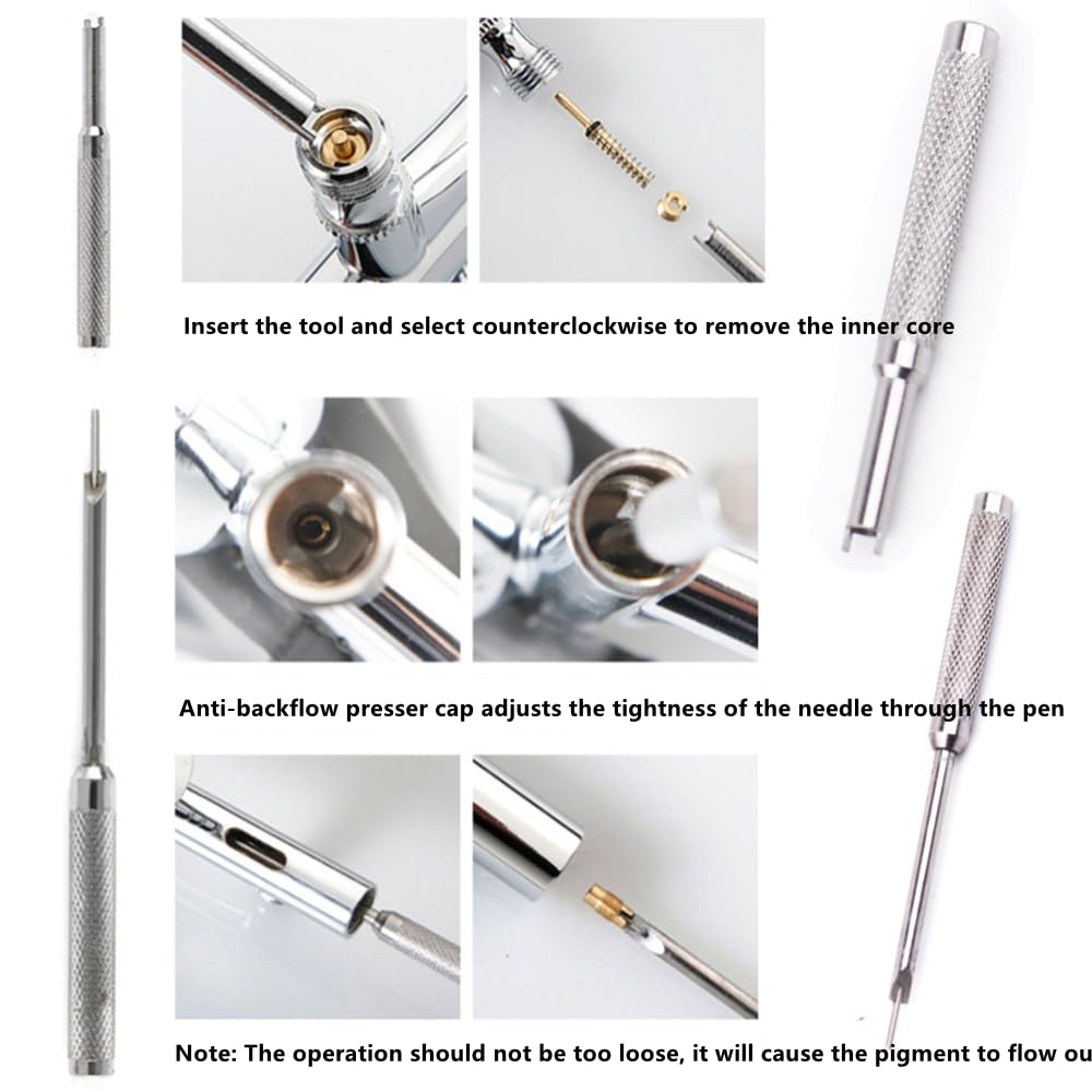 TDGBIH Air Brush Tools, 2 Pack Needle Packing Nut or Valve Screw Replacement Repair Tool Air Brush Spray Gun Replace Accessories for Double Action Air Brush Spray Gun