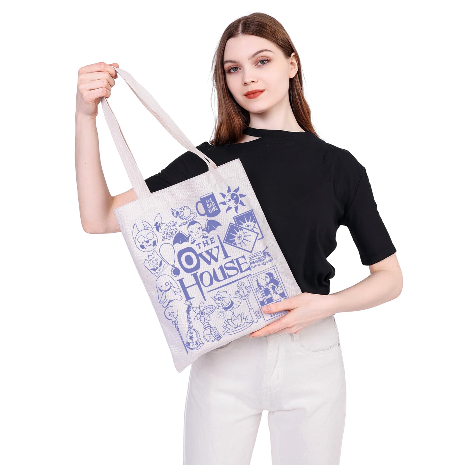 MEIKIUP Owl Inspired Gift Owl Characters Makeup Bag Tote Bag Hexside Magic Gift (owl tote bag)