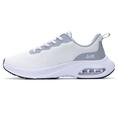 JARLIF Air Running Shoes for Women Athletic Tennis Sport Shoes Casual Walking Gym Jogging Sneaker GrayWhite 8.5