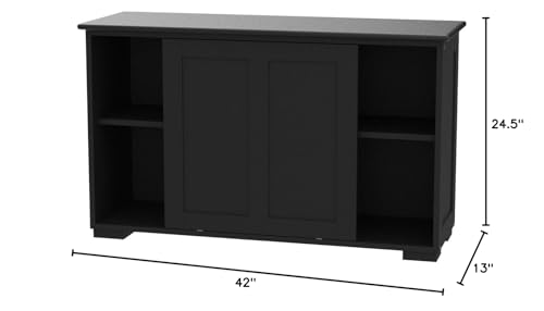 Safeplus 42" Compact Buffet Sideboard with Sliding Wooden Doors and Adjustable Shelf