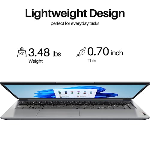 Lenovo IdeaPad 1 Laptop, 15.6" HD Screen, AMD Athlon Silver 7120U Processor, 4GB RAM, 256GB Storage(128GB SSD+128GB MSD), AMD Radeon Graphics, Wi-Fi, Bluetooth, Windows 11 Home in S Mode