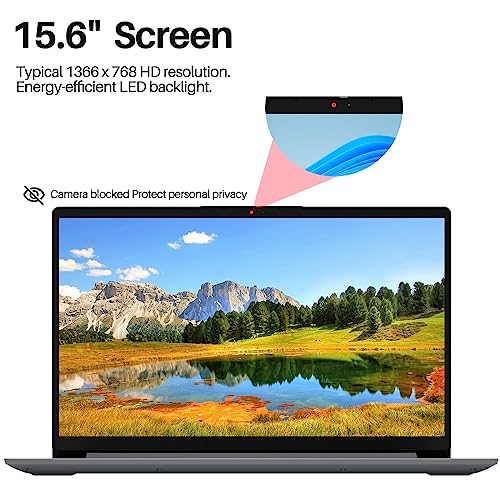 Lenovo IdeaPad 1 Laptop, 15.6" HD Screen, AMD Athlon Silver 7120U Processor, 4GB RAM, 256GB Storage(128GB SSD+128GB MSD), AMD Radeon Graphics, Wi-Fi, Bluetooth, Windows 11 Home in S Mode