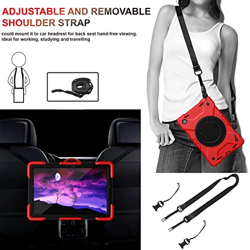 Tablet Case Cover Tablet Case Compatible with Samsung Galaxy TAB A8 10.5 X200/X205(2021),Kids Durable Shockproof Protective Cover, with Folding Handle Stand, Rotating Kickstand,Carrying Shoulder Strap