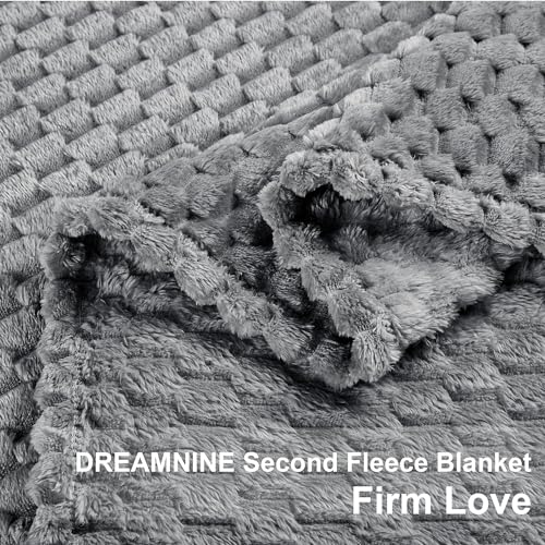 DREAMNINE Extra Large Soft Plush Fleece Bed Blanket King Size 90" x 108", Luxury Shaggy Lightweight 3D Patterned Velvet Flannel Blanket for Bedroom, Solid Gray Warm Lap Blanket for Winter Autumn, Grey