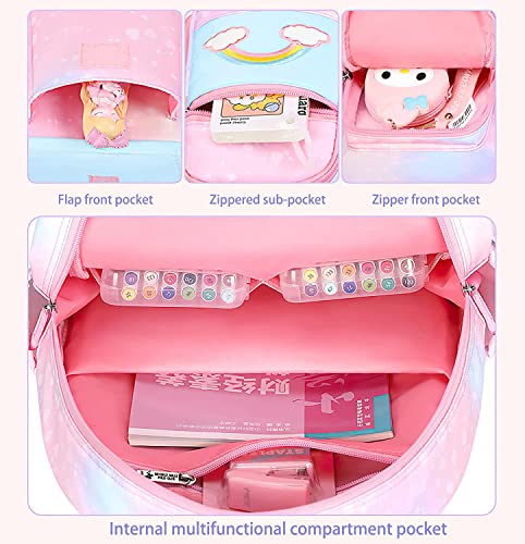 Rcuyyl Cute Backpack Elementary Bookbags Middle School bags Waterproof Bookbag Multifunction Casual Daypack Laptop Travel Bag