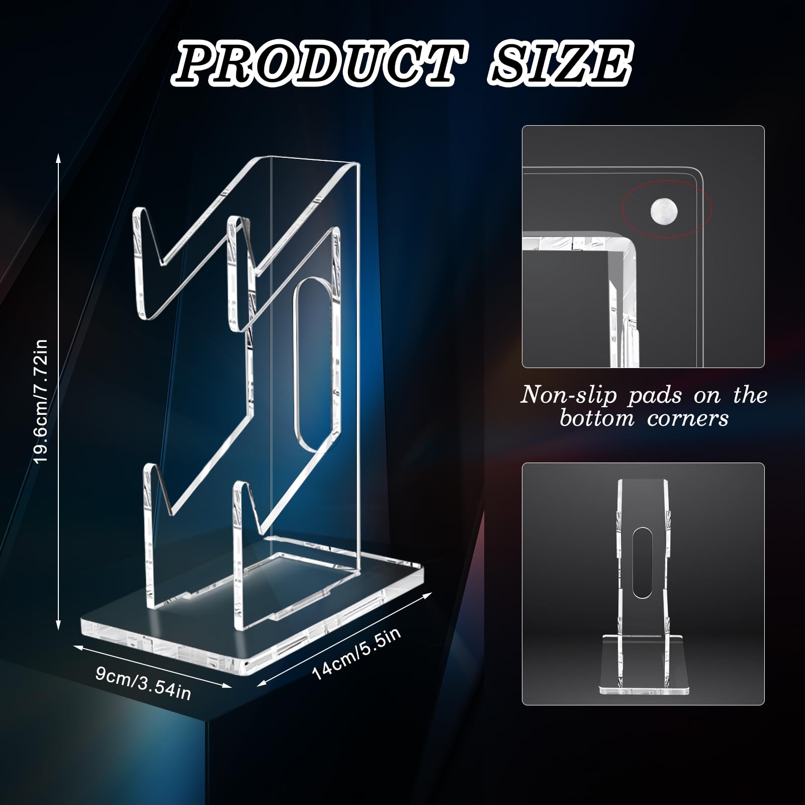 FYY Game Controller Holder 2 Tiers - Universal Dual Controller & Headphone Stand, Acrylic Clear Display Stand Compatible with Nintendo Switch, Xbox, PS5, PS4 - Desk Mounts