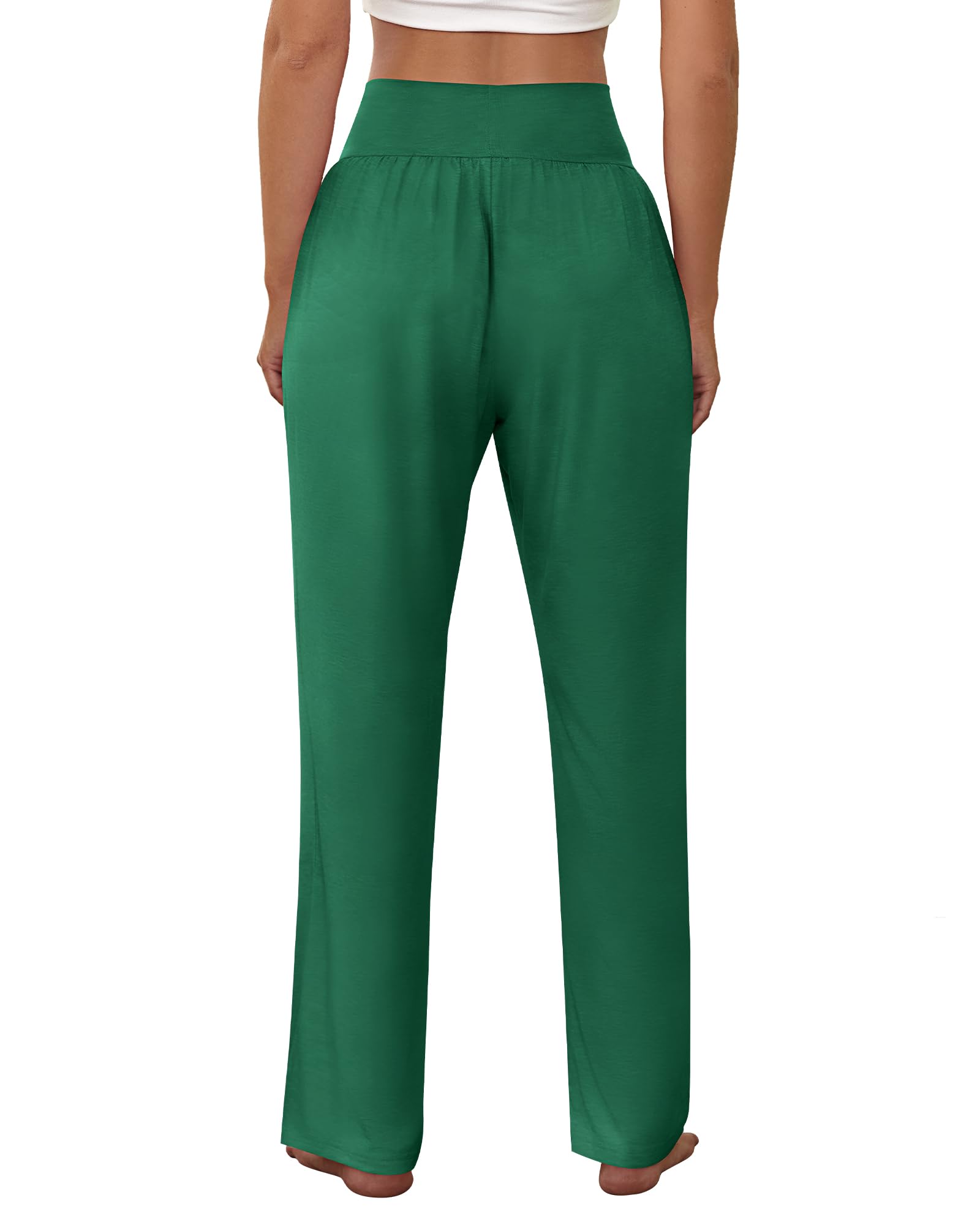 3 Pcs Women's Wide Leg Yoga Pant Comfy Loose Sweatpants High Waist Lounge Casual Athletic Pant Workout Joggers Pant (Black, Green, Red,Large)