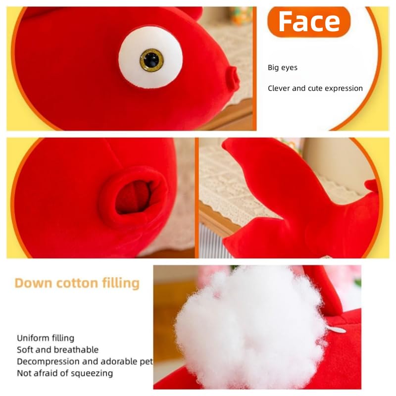 XIZHI Goldfish Plush Doll Soft Fish Stuffed Animal Plush Toy for Girls Boys (13.8"/Red)
