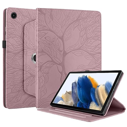 Tablet Case Cover Compatible With Samsung Galaxy Tab A8 10.5-Inch 2021 (SM-X200/X205/X207) Tablet Case 360 Degree Rotating Stand Foldable Tablet Case Tree Of Life Embossed Shell Full Protective Case (