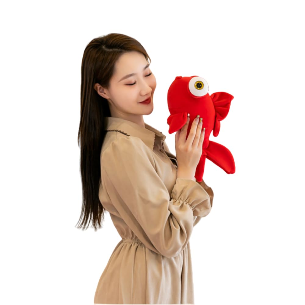 XIZHI Goldfish Plush Doll Soft Fish Stuffed Animal Plush Toy for Girls Boys (13.8"/Red)