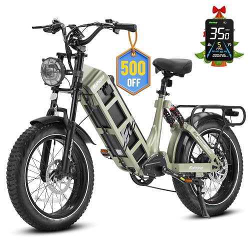 eAhora Juliet 60AH 1000W Electric Bike for Adults, 140 Miles+ Long Range Electric Bike, 20 * 4.0 Fat Tire Electric Mountain Bike, Longer Trip, Commuting, Delivery