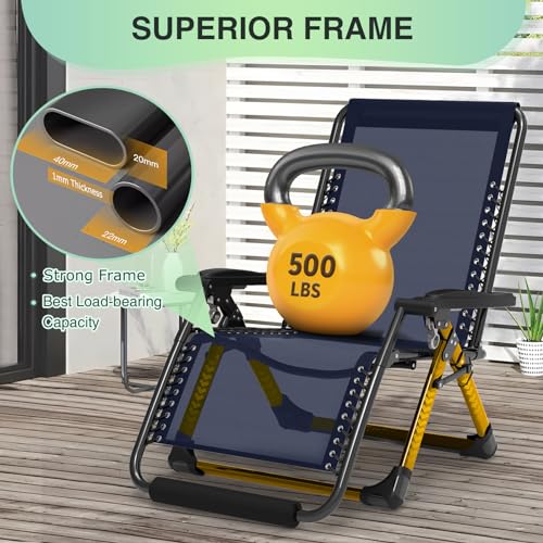 Suteck Patio Reclining Chair, Portable, Foldable, Durable, Adjustable, Comfortable, Blue