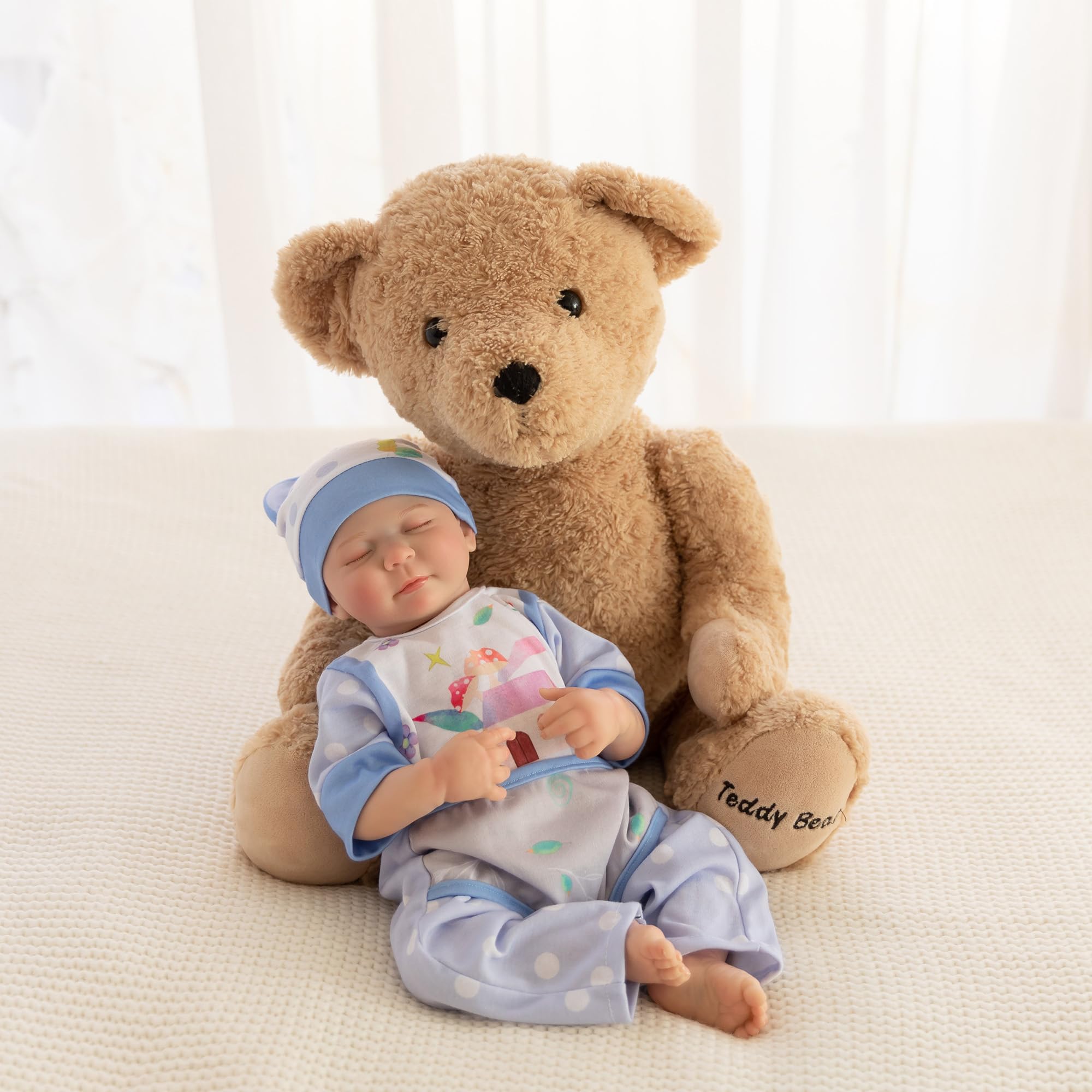 Thorugod Realistic Reborn Baby Dolls - 18 Inch Lifelike Smiling Boy Doll with Vinyl Body, Christmas/Birthday Gift for Kids Age 3+
