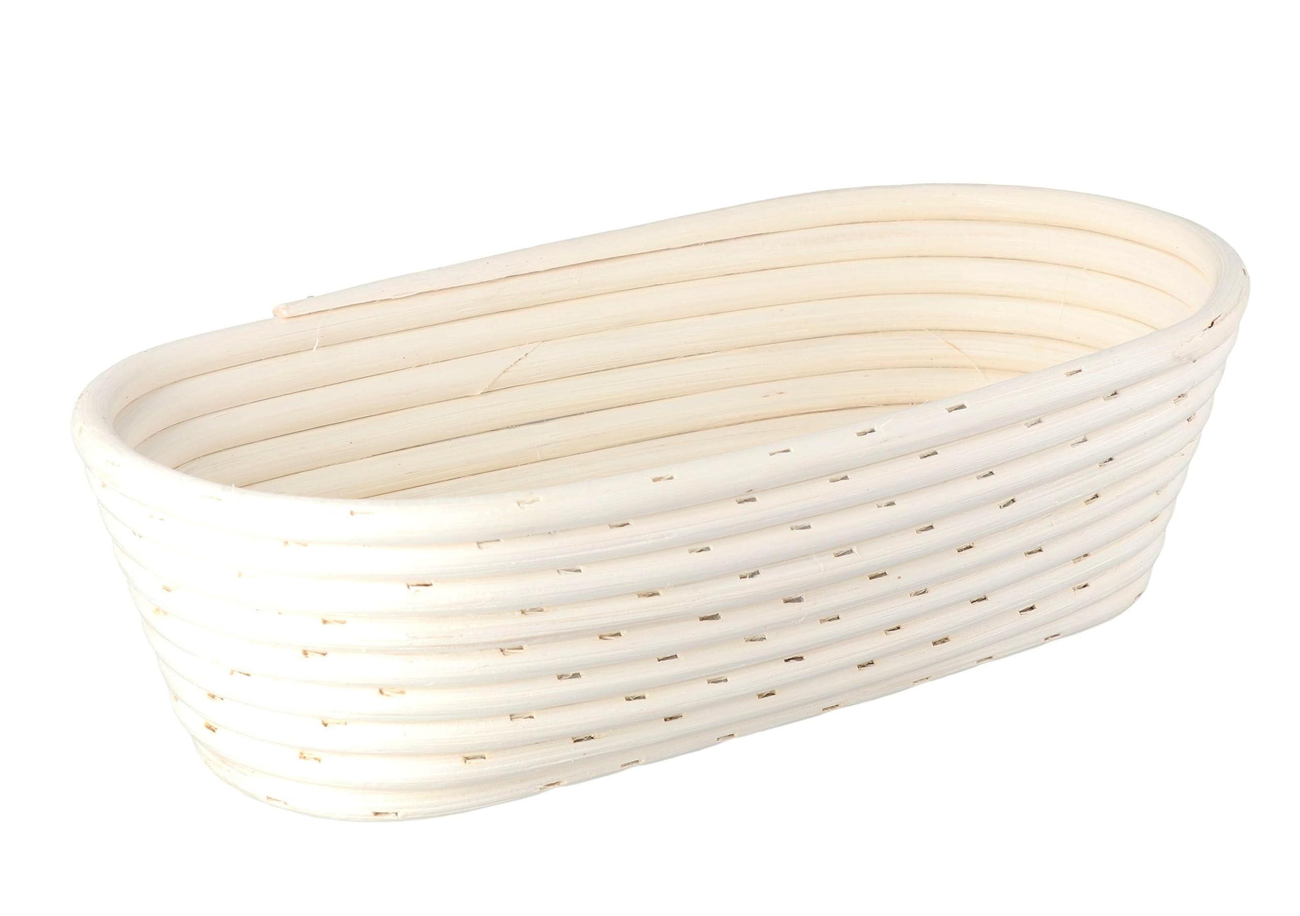 Leadigol Bread Banneton Proofing Basket + Dough Scraper,11 inch Oval Long Bread Dough Proofing Rising Rattan Basket & Liner,Rattan Brotform Bread Dough Set