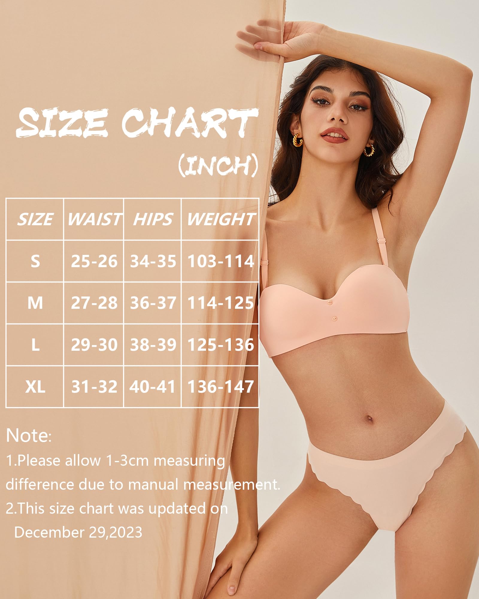 FINETOO Seamless Thongs for Women Low Rise Lace Wavy Sides Thong Sexy No Show Panties Womens Underwear S-XL 6 Pack