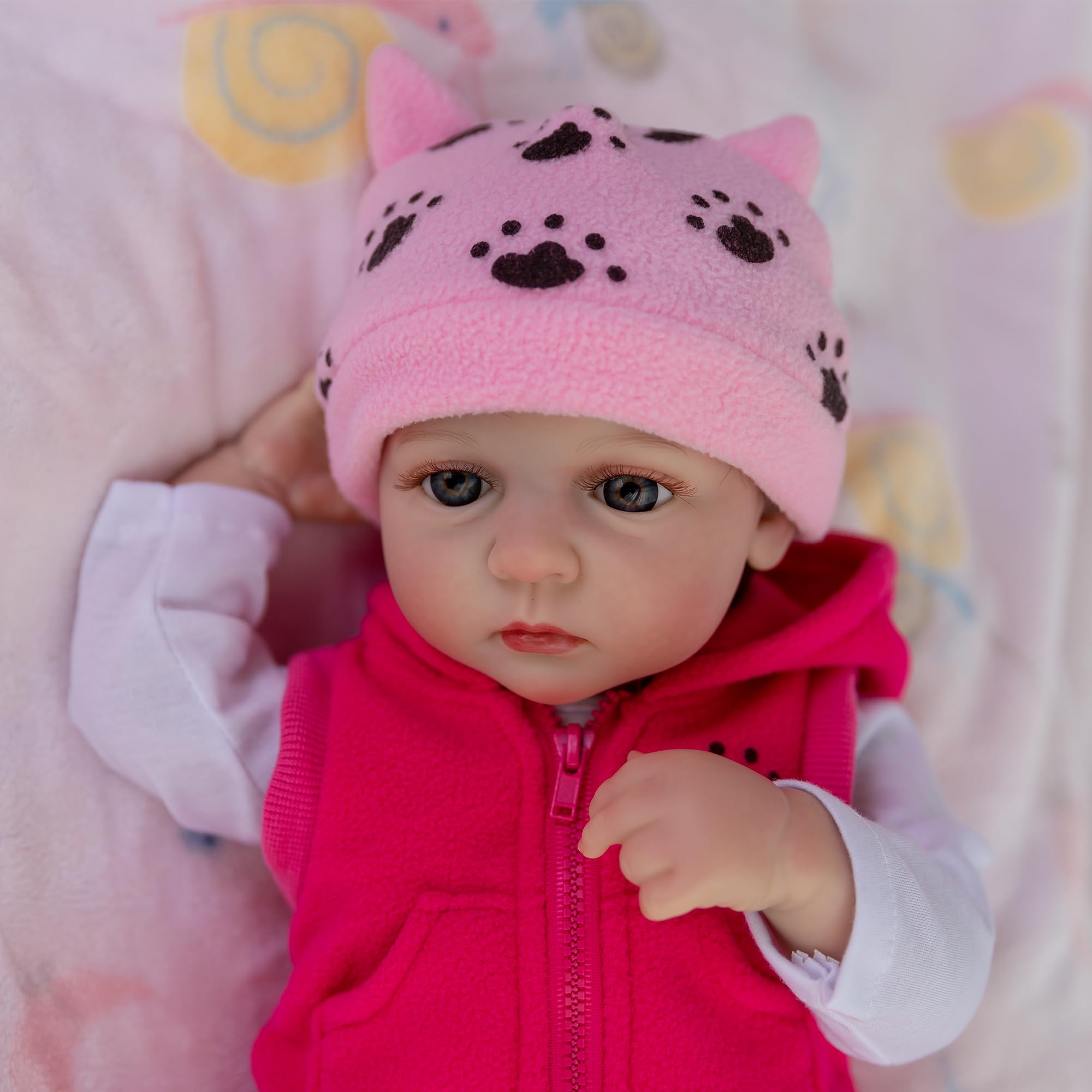 DAYOFF KIDS Realistic Reborn Baby Dolls,18 Inch Lifelike Newborn Baby Doll Real Life Baby Dolls Soft Weighted Reborn Doll Christmas or Birthday Gift Toys for 3+ Years (Girl)