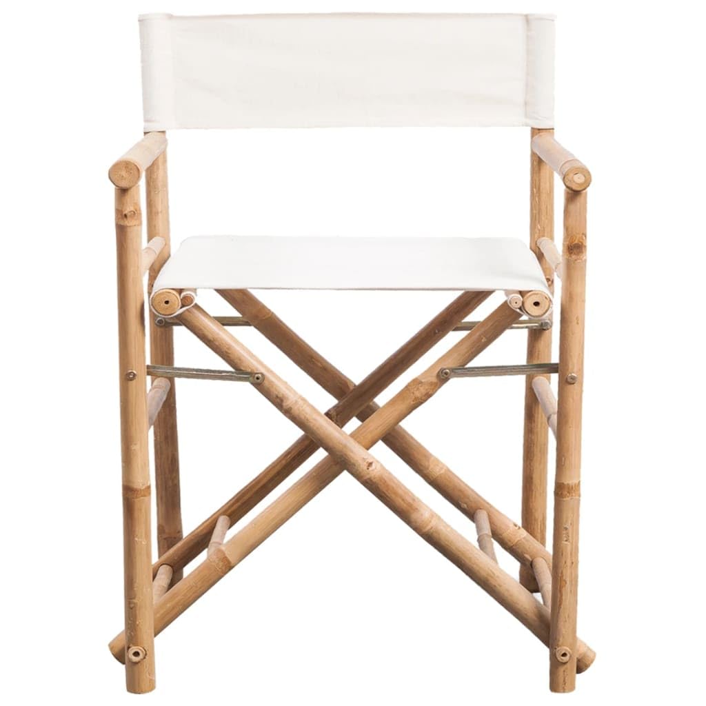YAFF Folding Director's Chair 2 pcs Bamboo and Canvas