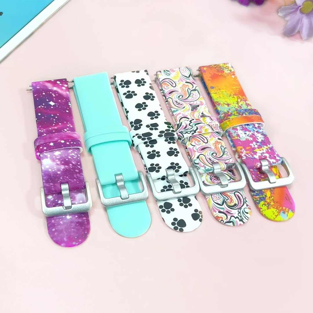 Chofit 5 Pack Bands Compatible for Verizon Gizmo 3 2 1/Gabb Watch Bands for Kids, 20MM Band Quick Release Colorful Pattern Wristband Straps for Verizon Gizmo Watch 2/T-Mobile SyncUP Kids Smartwatch
